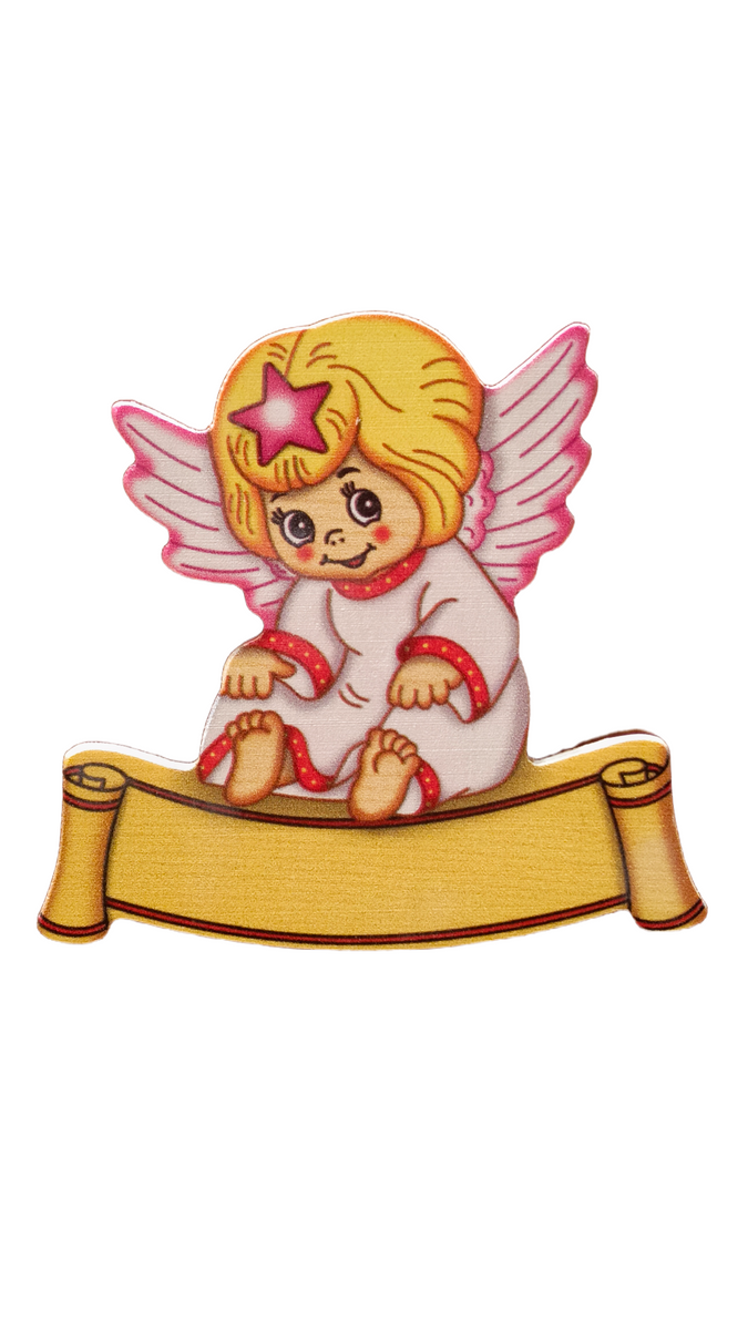 Customisable Pink Angel Magnet Name Plate Decoration – Pinocchio World